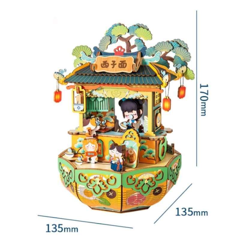 Promo Robotime EASTERN NOODLE SHOP AMU02 ANCIENT CHINA MUSIC BOX DIY ...
