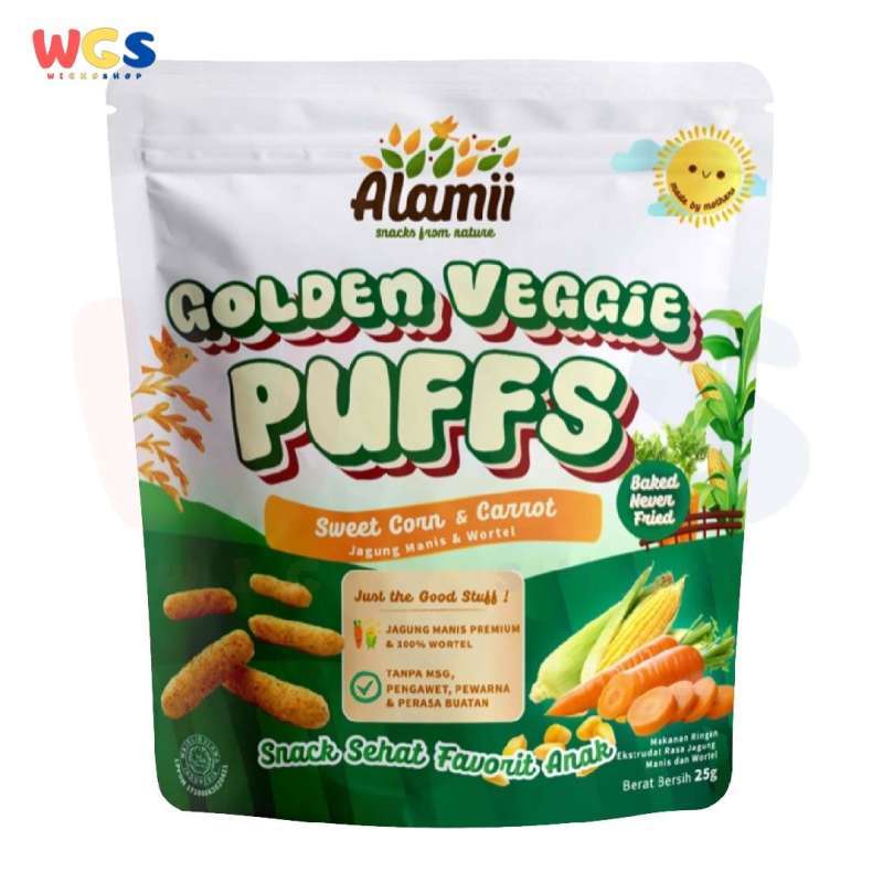 Jual Snack Alamii Golden Veggie Puffs Sweet Corn & Carrot 25g Di Seller ...