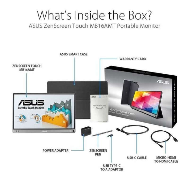 Jual Limited Asus Zenscreen Touch Mb16Amt Portable Usb Monitor 15.6 ...
