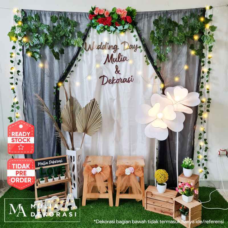Jual Dekorasi Lamaran Tunangan Backdrop Nikahan PhotoBooth DIY Akad ...