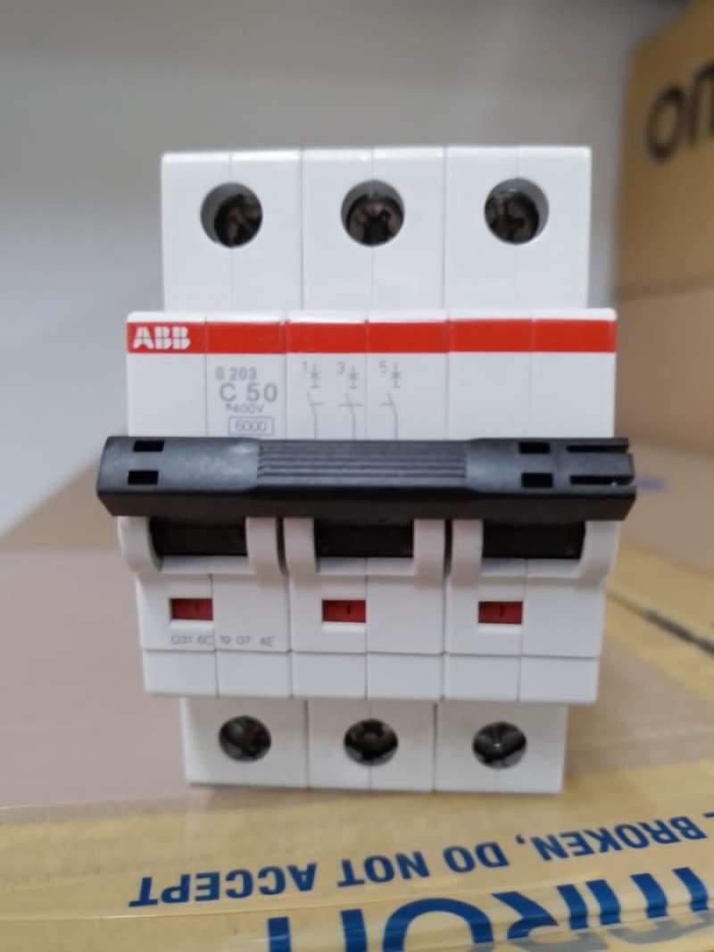 Jual ABB MCB Miniature Circuit Breaker - 3P - C - 50 S203-C50 - Multicolor di Seller Berkah ...