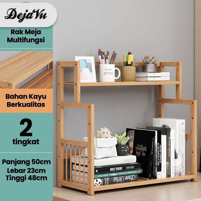 Jual Dejavu Rak Buku Kayu Meja Rak Stationery Desktop Storage Rak ...