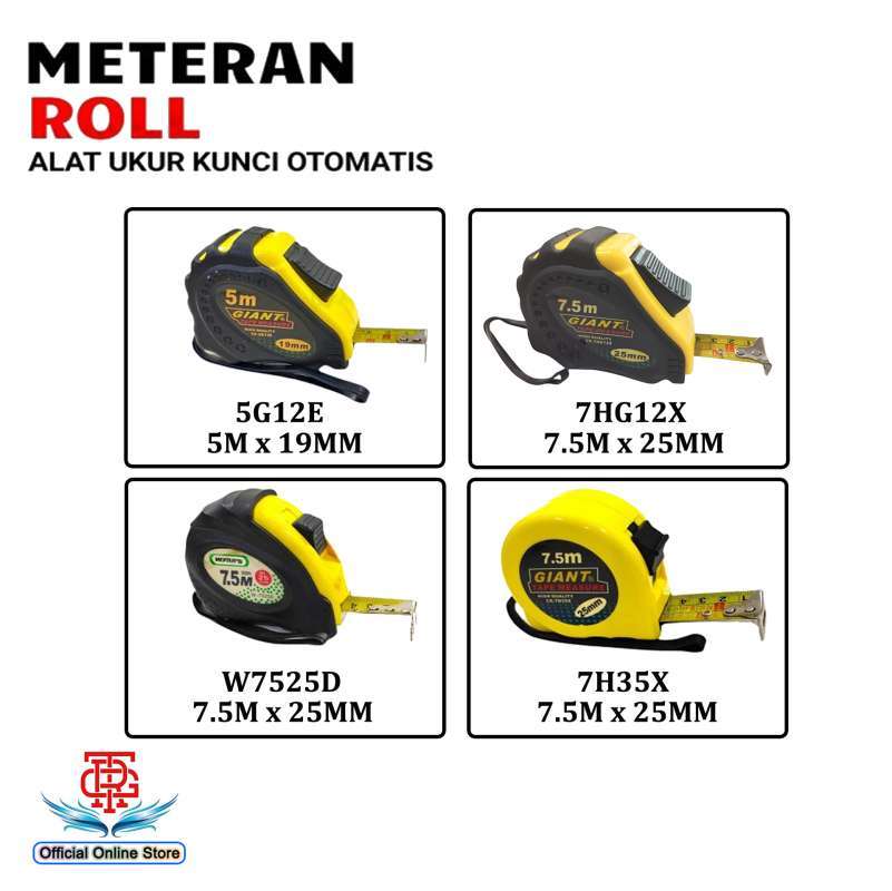 Jual Meteran Otomatis Roll Meter Alat Ukur Tukang Bangunan Measuring ...