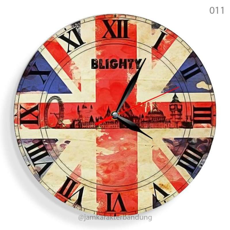 Jual 011 Jam Dinding Kayu Unik Blighty London England - 30 Cm di Seller ...