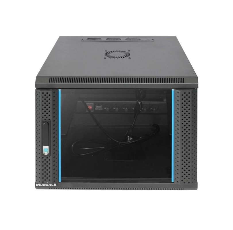Jual INDORACK Wallmount Rack WIR6008S Single Door Rack Server 8U di ...