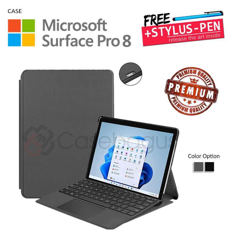 Jual Microsoft Surface Pro 8 2021 - Ultra Slim Leather Flip Case Cover ...
