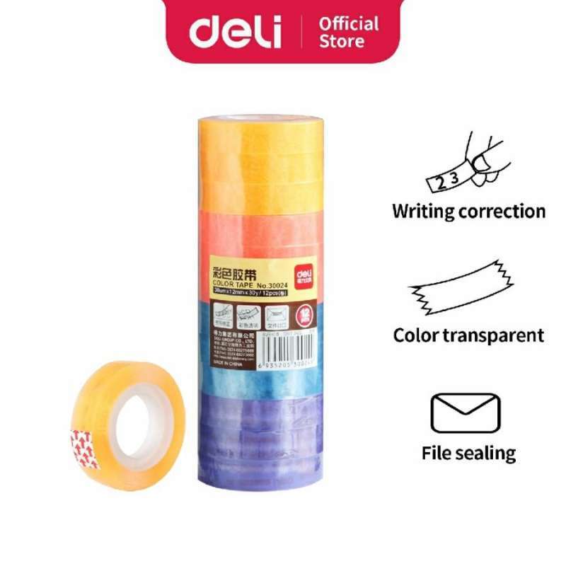 Jual Deli 30024 Colorful Stationery Tape Isolasi Selotip Mini Bening ...