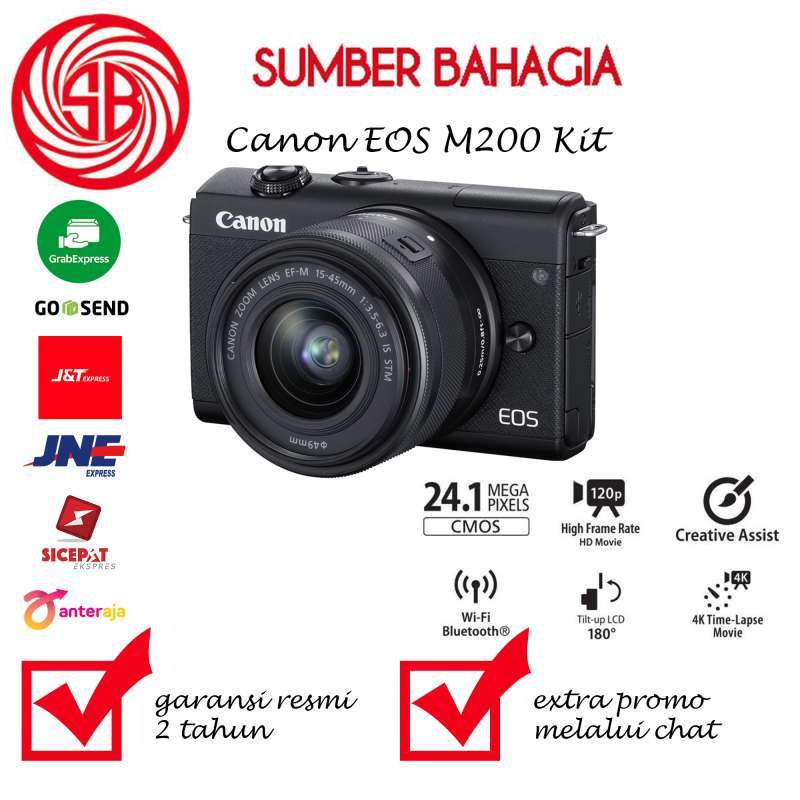 Jual Sumber Bahagia - Canon Eos M200 Kit 15-45mm Is Stm Kamera ...