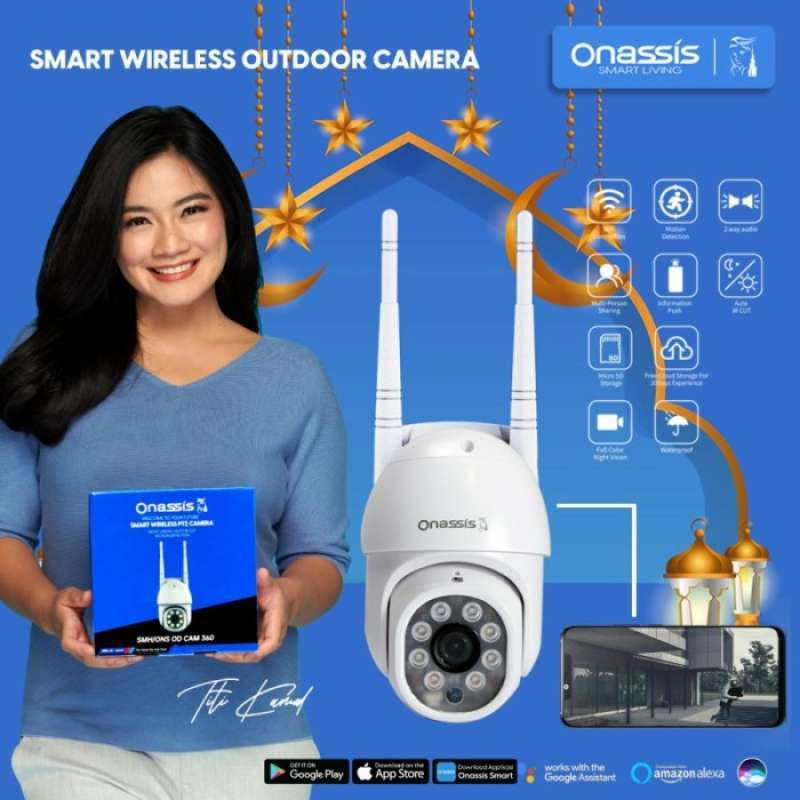 Promo ONASSIS Smart Outdoor Camera 360 IP Cam CCTV PTZ Wifi Bukan Bardi ...