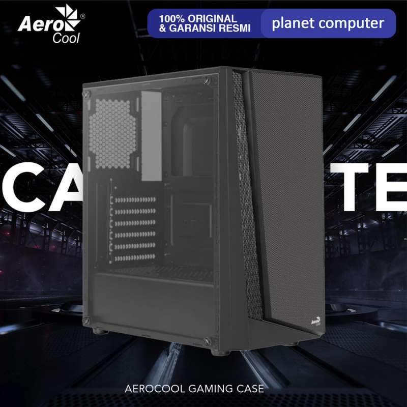Jual CASE AEROCOOL CARBONITE FROST Black Windowed Mid Tower ATX Gaming Case di Seller Planet ...