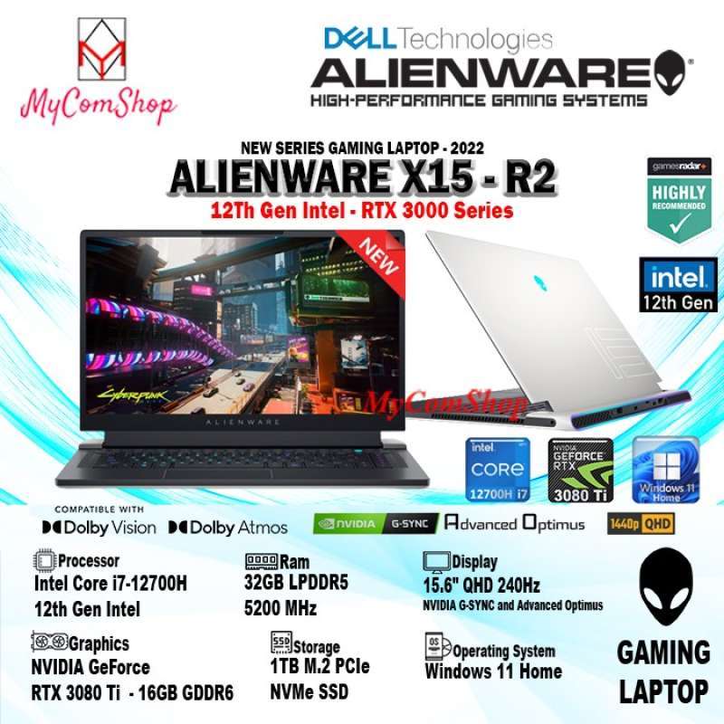 Jual DELL ALIENWARE X15 R2 i7-12700H 32GB RAM 1TB SSD RTX 3080 Ti 16GB ...