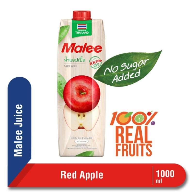 Jual MINUMAN SARI BUAH APEL MALEE JUICE JUS APPLE ASLI TANPA GULA 1000 ...