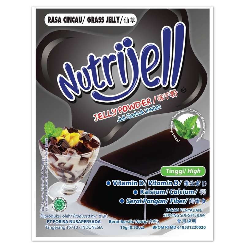 Jual Nutrijell Rasa Cincau 15gr Agar Nutrijel Grass Jelly Powder Di ...