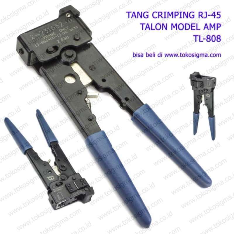 Jual Tang Crimping Tool Rj-45 Crimp Strip Cut Tl-808 Model Amp 2-231652 ...