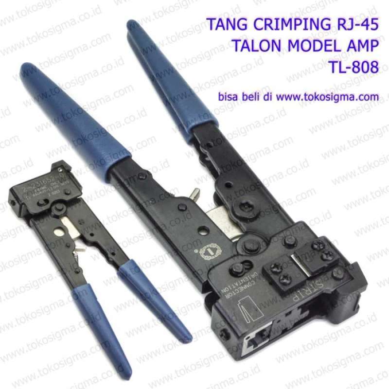Jual Tang Crimping Tool Rj-45 Crimp Strip Cut Tl-808 Model Amp 2-231652 ...