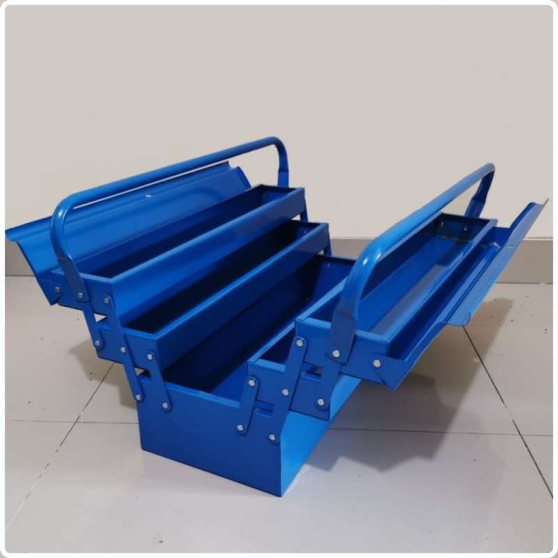 Jual Tool Box Besi 3 Susun - Toolbox Kotak Perkakas Dan Peralatan Mancing Kode 122 - Biru Di ...