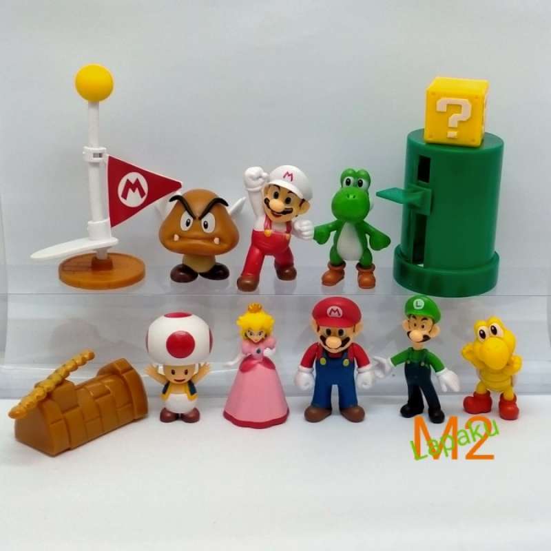 Jual FIGURE/MINIATUR PAJANGAN TOPPER CAKE SUPER MARIO BROS FIGURE SET ...