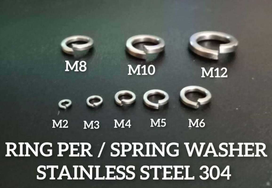 Jual Ring Per Ss 304 M2 M3 M4 M5 M6 M8 M10 M12 Spring Washer Stainless ...