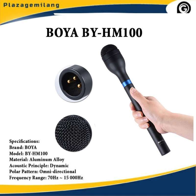 Jual BOYA BY-HM100 Handheld Dynamic Microphone Omni-Directional Mic for ...