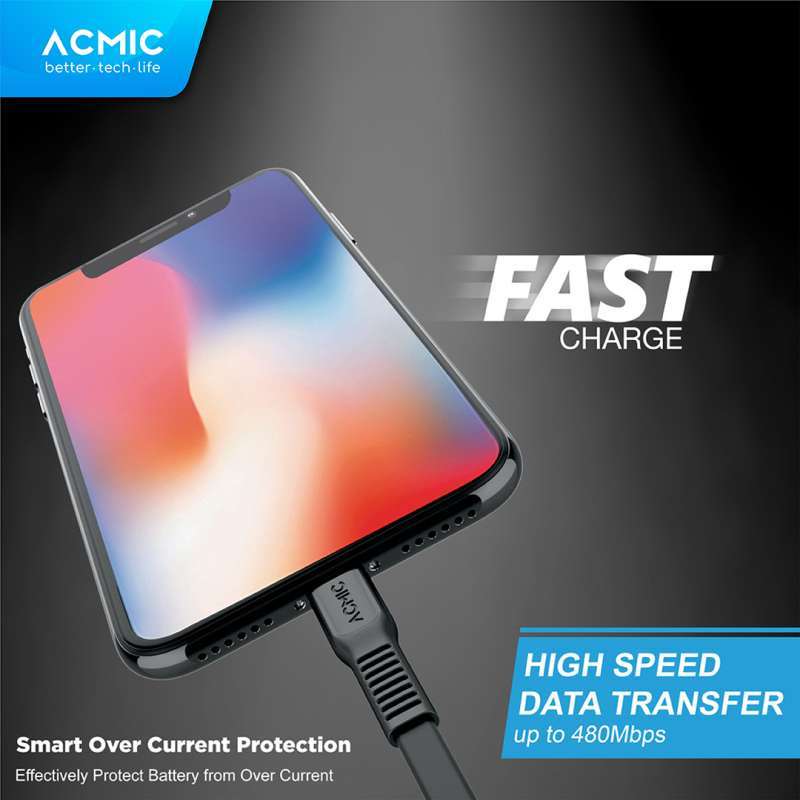 Promo Acmic Flexy Line Kabel Data Charger 100cm Fast Charging Cable ...