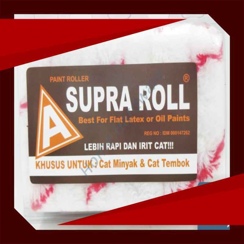Promo Bisa COD Isi Refill Bulu Kuas Roll Rol Kapal Supra 4 Inch 12 Pcs ...