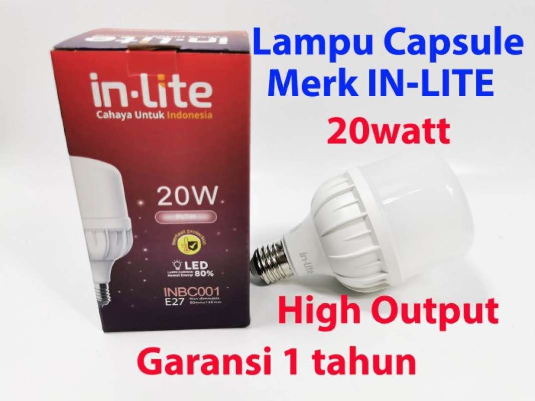 Jual cahaya putih lampu led capsule 20w merk in-lite inlite in lite 1 ...
