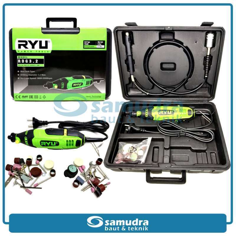 Jual RYU RDG3.2 Mini Grinder Tuner Set Die Grinder Gerinda Bor Mini ...