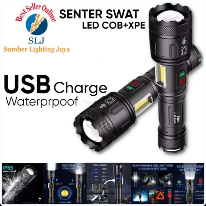 Jual Senter Swat Police 200W Terbaik / Senter Led Rechargeable / Senter ...