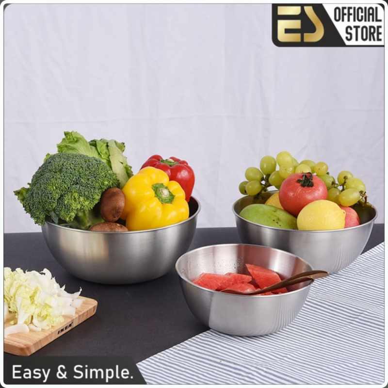 Jual Es Baskom Stainless Steel Baskom Buah Baskom Sayuran Stainless ...