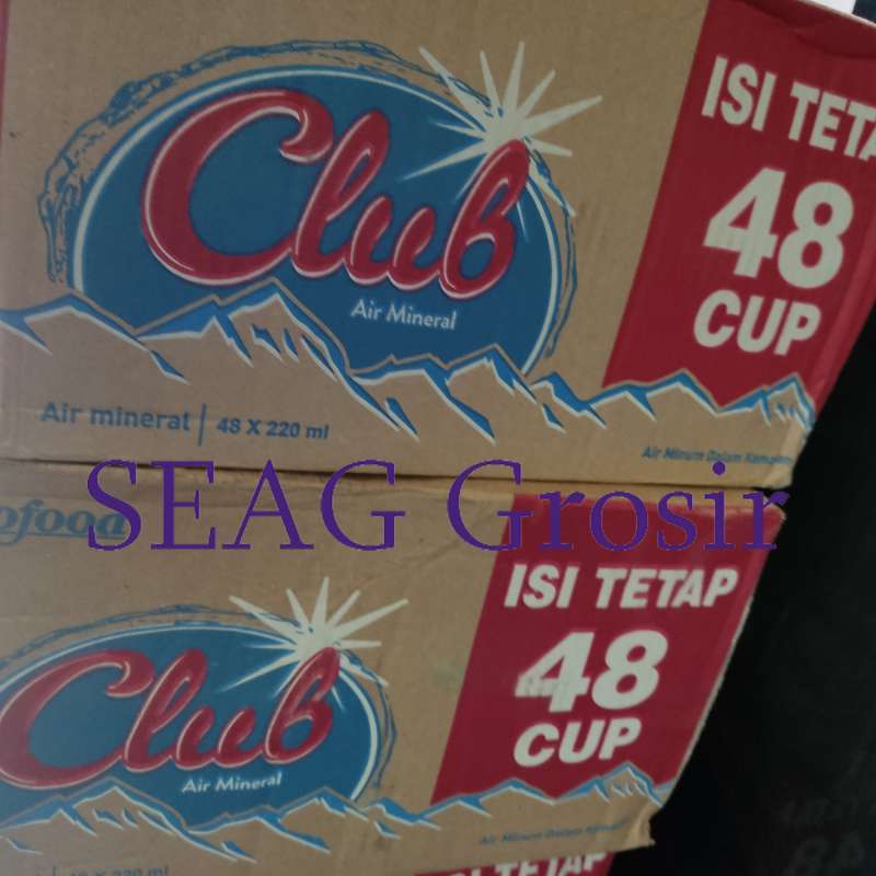 Jual Club Gelas Air Mineral 1 Dus 48pcs / Cup 220ml di Seller SEAG ...