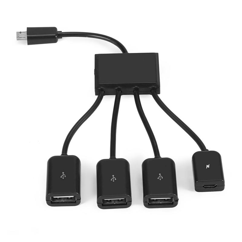 Jual OTG USB Hub Connector Spliter 4 Port Micro USB Power Charging OTG ...
