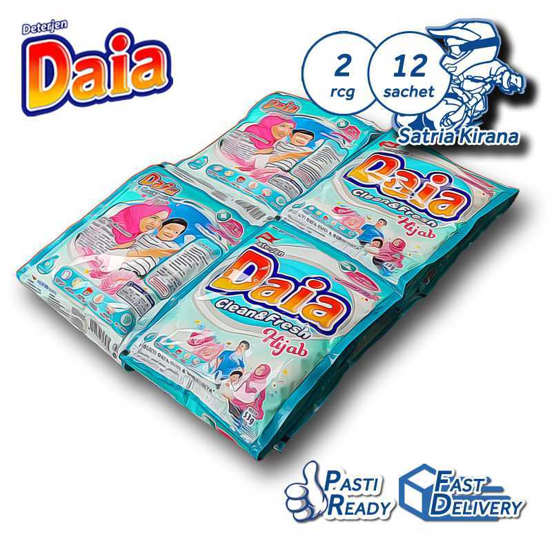 Promo Daia Hijab Clean & Fresh [53 gr x 12 sachet | 2 renceng] Biru Deterjen 1000 Diskon 22% di ...