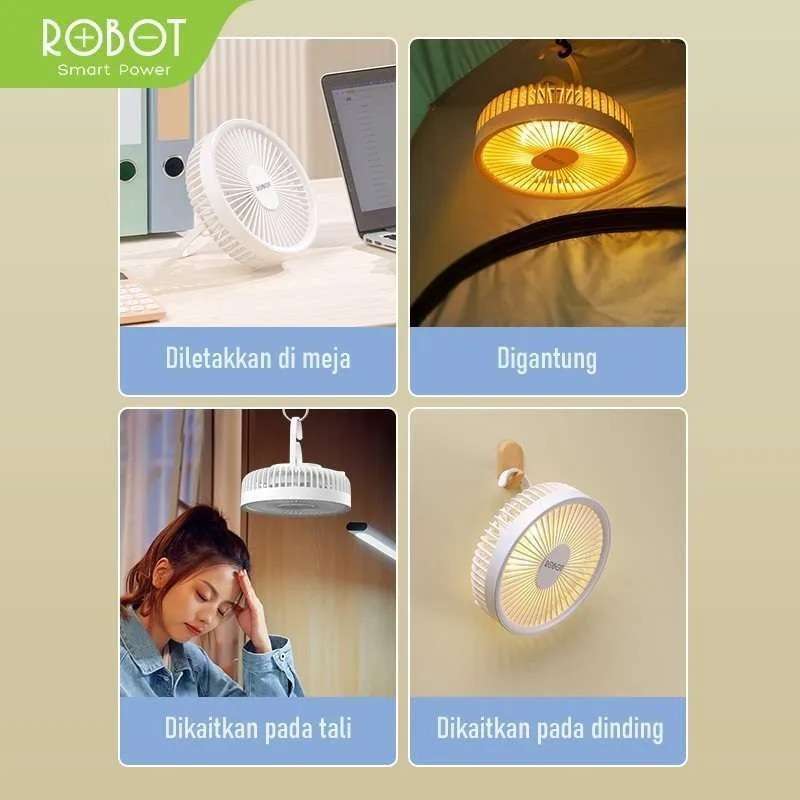 Promo Robot Rt-bf16 Usb Portable Mini Fan 4000mah Kipas Angin Meja Led ...