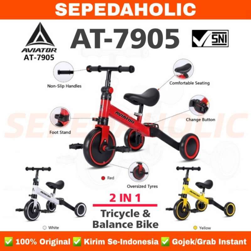 Jual Sepeda Roda Tiga 3 Aviator At 7905 (2 In 1) Bisa Jadi Balance Bike ...