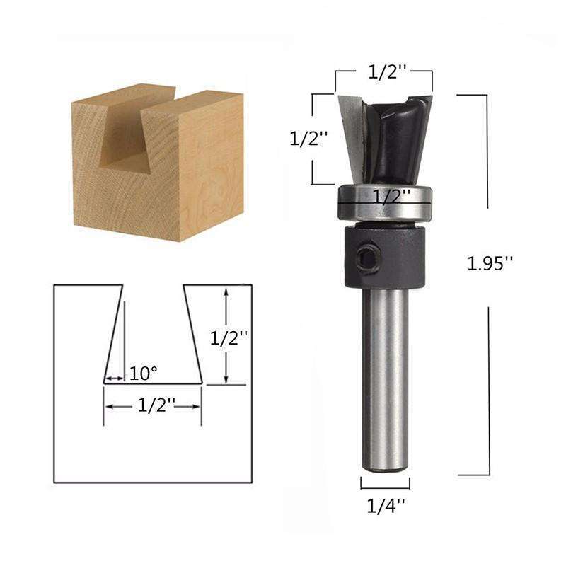 Jual Mata Profil Router Dovetail 1/2 Bearing Joint Sambungan Papan ...