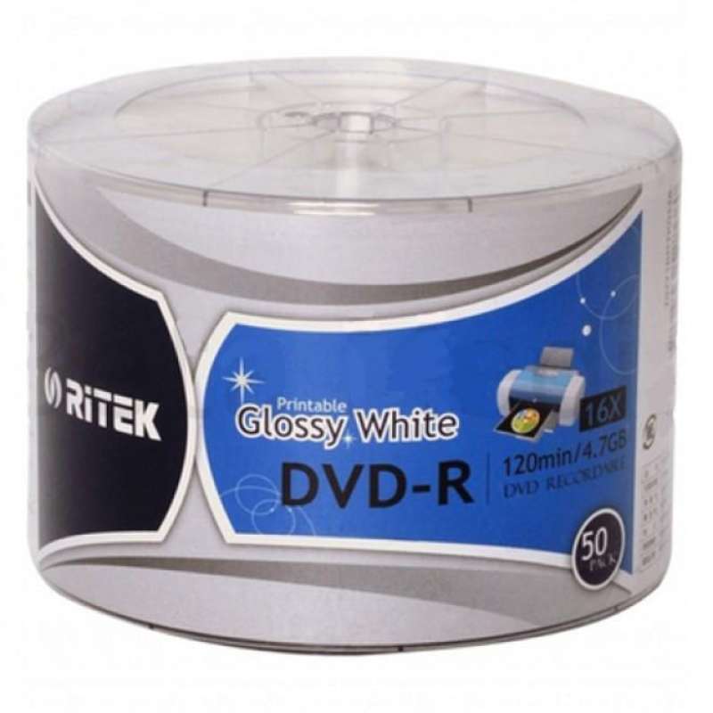 Jual RITEK DVD-R Glossy White / DVDR Printable Glossy RITEK / DVD isi 50 di Seller Data Point ...