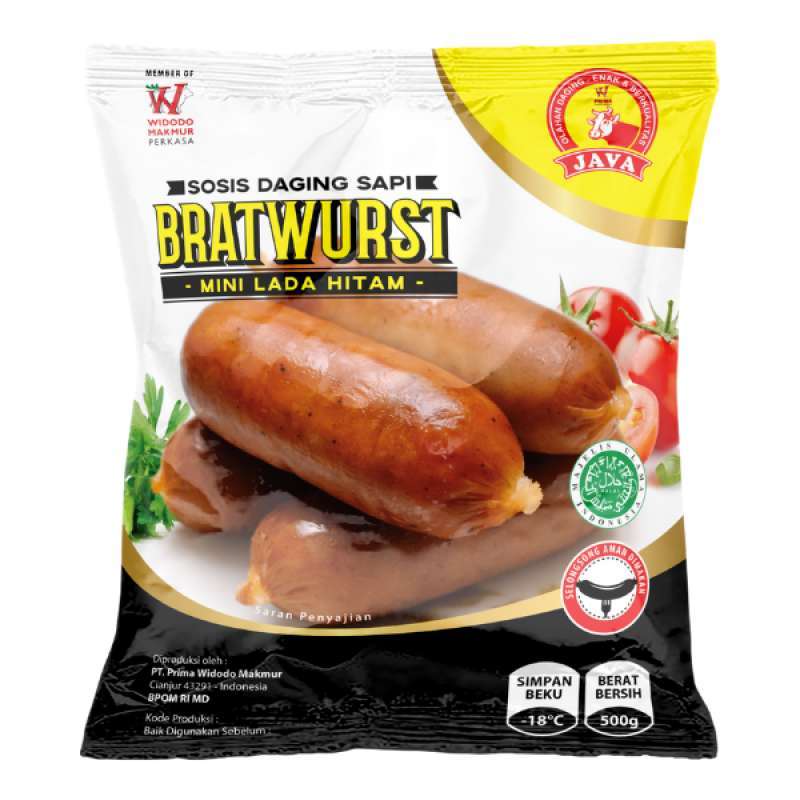 Jual Java Sosis Sapi Mini Bratwurst Lada Hitam Daging Olahan Isi 10Pcs ...