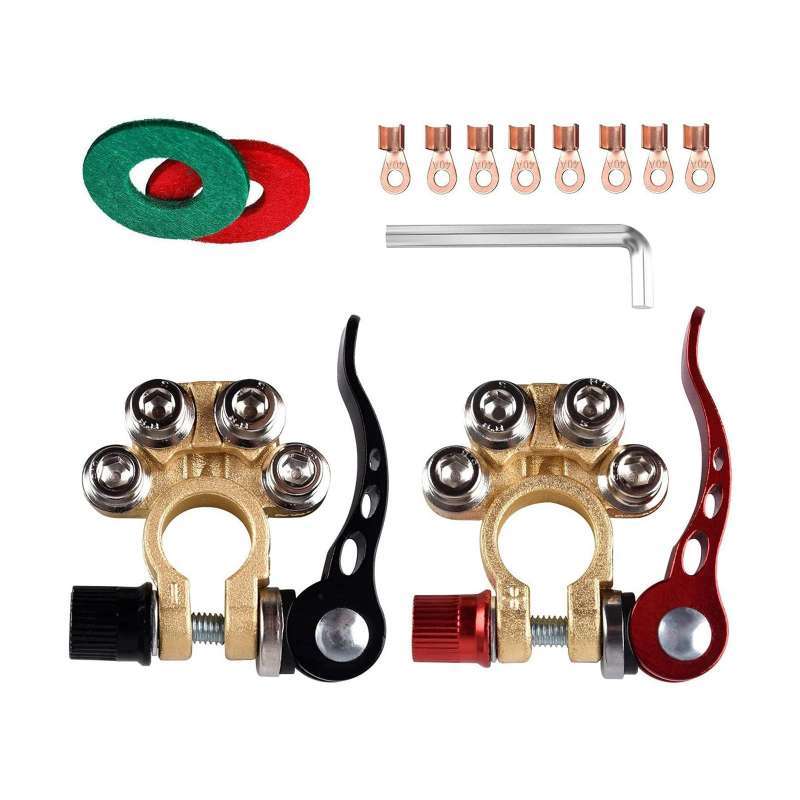 Promo 4 Way Battery Terminal Connector Hexagon Wrench Battery Connector ...