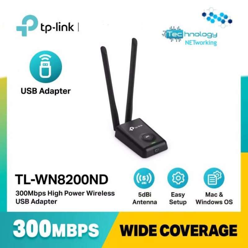 Jual TP-LINK TPLink TL-WN8200ND 300Mbps High Power Wireless USB Adapter ...