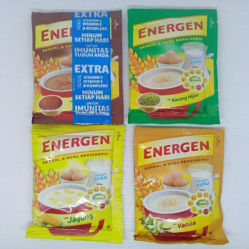 Jual Energen Sereal & Susu Kemasan Baru Berenergi Rasa Jagung / Vanila ...