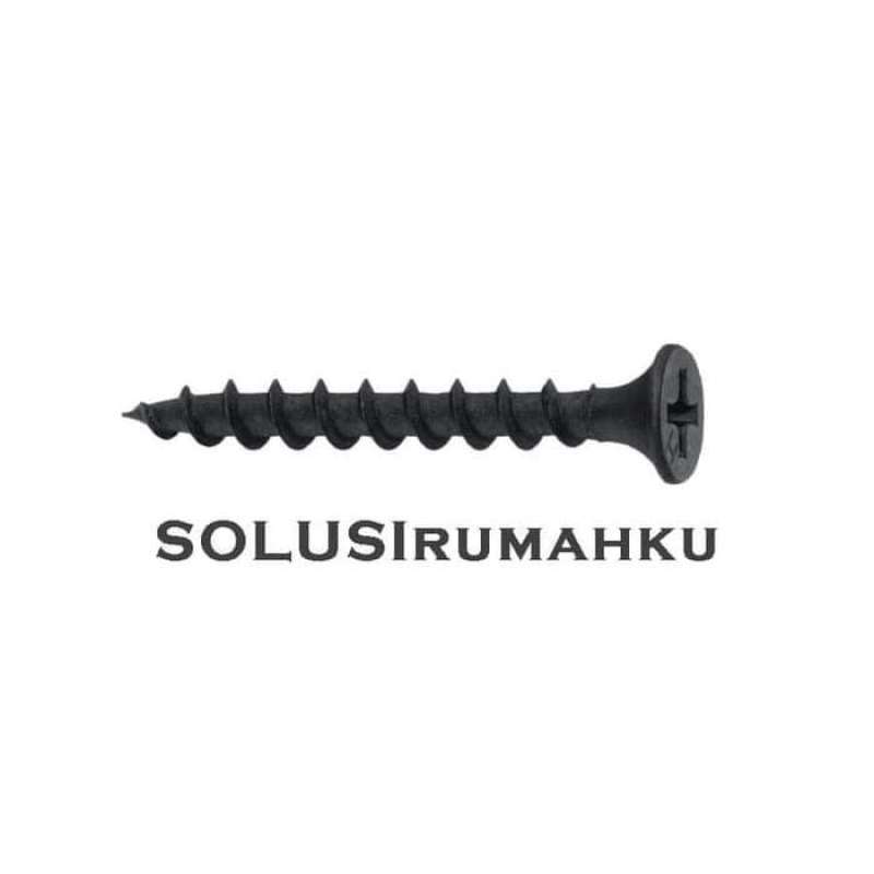 Promo Jual 1 Dus Skrup Gypsum 2 Berat - 1 Kg Drywall Screw Hitam 2 Inch Inci Berkualitas Diskon ...