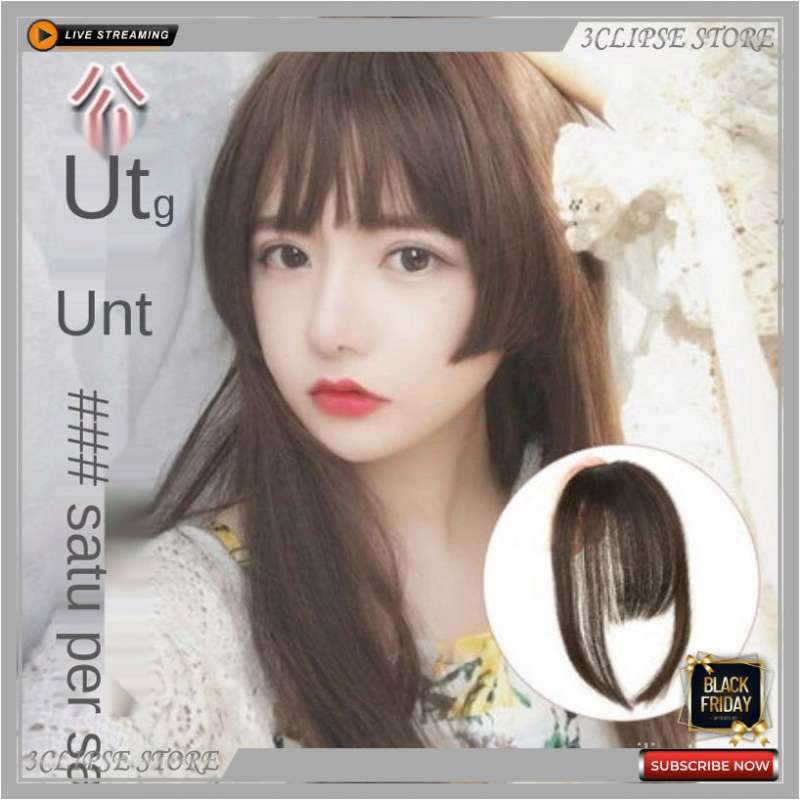 Promo Wig Rambut Palsu Dua Dimensi Palsu Poni Rambut Buatan Qi Diskon ...