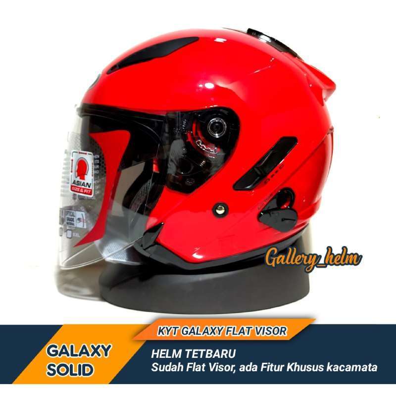 Jual Helm Kyt Galaxy Slide Merah Red Fire | Helm Kyt Half Face Double ...