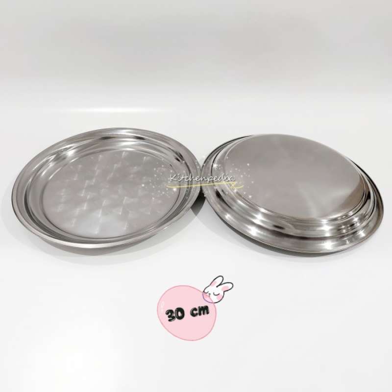 Promo Nampan Stainless Bulat Baki Wadah Saji Food Menu Tray Bundar 30 ...