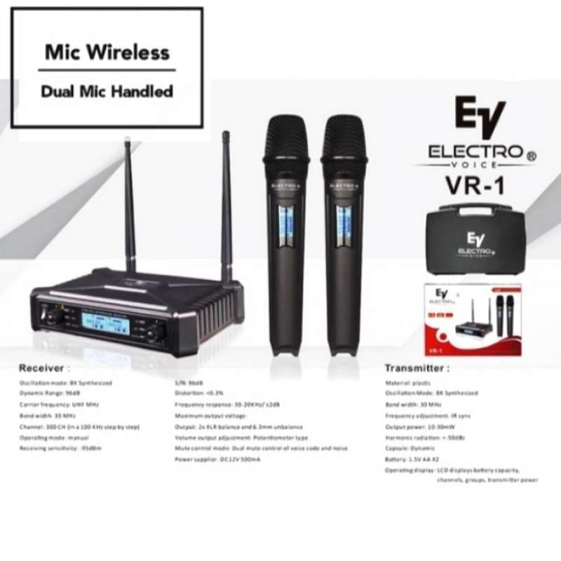 Jual Microphone Wireless Ev Electro Voice Vr 1 Handle Double di Seller ...