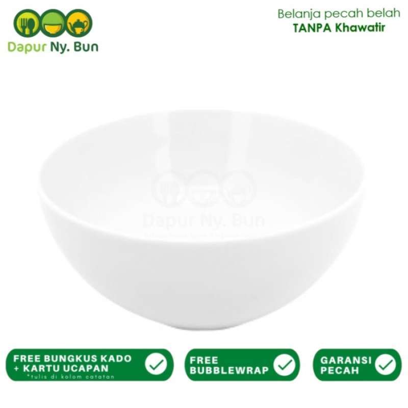 Promo Mangkok Nasi Besar Putih Polos Ukuran 6 inch / Mangkuk Ramen ...