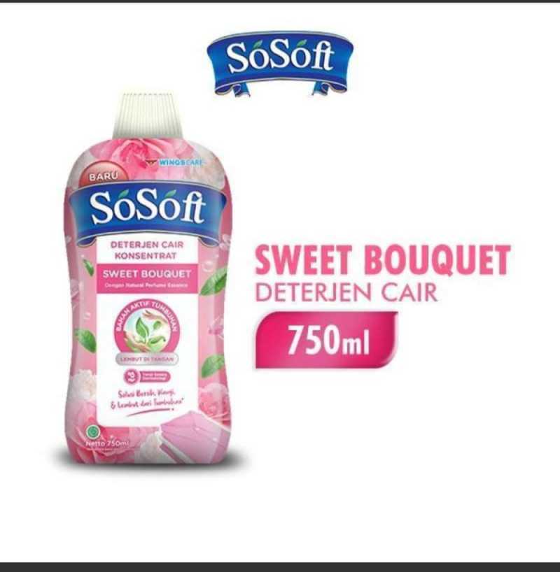 Promo SOSOFT Deterjen Cair Sweet Bouquet Botol [750 mL] Diskon 8% di ...