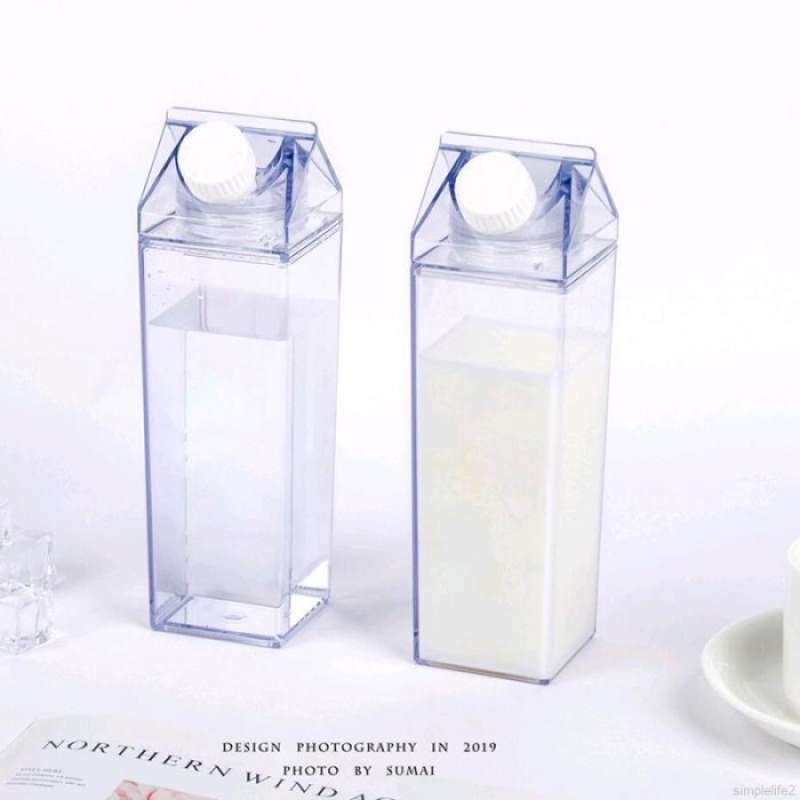 Jual Botol Air Minum Tumbler Aesthetic Estetik Transparant Plastic Milk ...