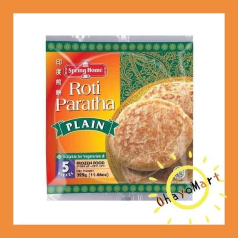 Jual Spring Home Roti Paratha Plain / Wholemeal / Roti India 325grm di ...