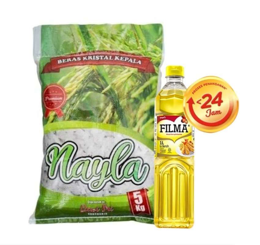 Jual Paket Nayla Beras Premium 5Kg + Filma Minyak Goreng Botol 1L di ...